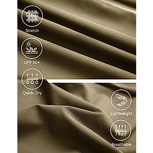 Men's Lightweight Quick Dry Hiking Running Pants Outdoor Sports Breathable Zipper Pockets Athletic Work Pants Khaki L