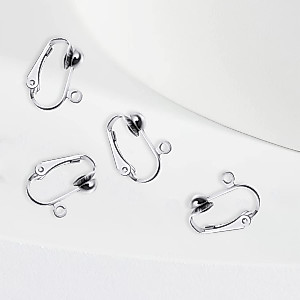 FANCY NOVA 20 Pack Clip-on Earring Converters Hypoallergenic Earring Clip On Backs Parts Components Findings for DIY Earring and Pierced Ears (Silver)