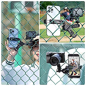 Baseball Fence Mount Holder for Gopro - ULANZI CM010 Action Camera Fence Clamp Mount Phone Holder Video Recording Accessories for Gopro Hero 11 10 9 8 7 6 5 Black/DJI Action/insta360 iPhone Smartphone