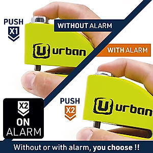 Urban Security Bundle UR140 Motorcycle Helmet Lock & UR906X Hi-Tech Alarm Disc Lock 120dB ON/OFF, Replaceable Module, High-End Waterproof, Longlife Battery, Reminder Cable, Motorbikes, Bicycles, E Bik