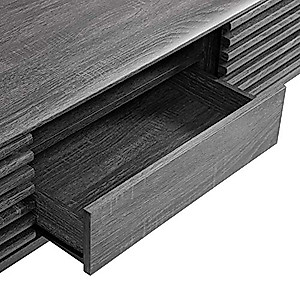 Modway Render Mid-Century Modern Low Profile 59 Inch TV Stand in Charcoal