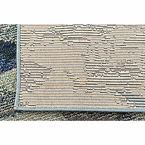 Unique Loom Positano Collection Coastal Modern Fish Light Blue Runner Rug (2' x 7')