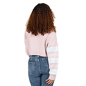 Barbie Cropped Christmas Jumper Womens Snowflakes Fairisle Pink Knitted Sweater X-Large