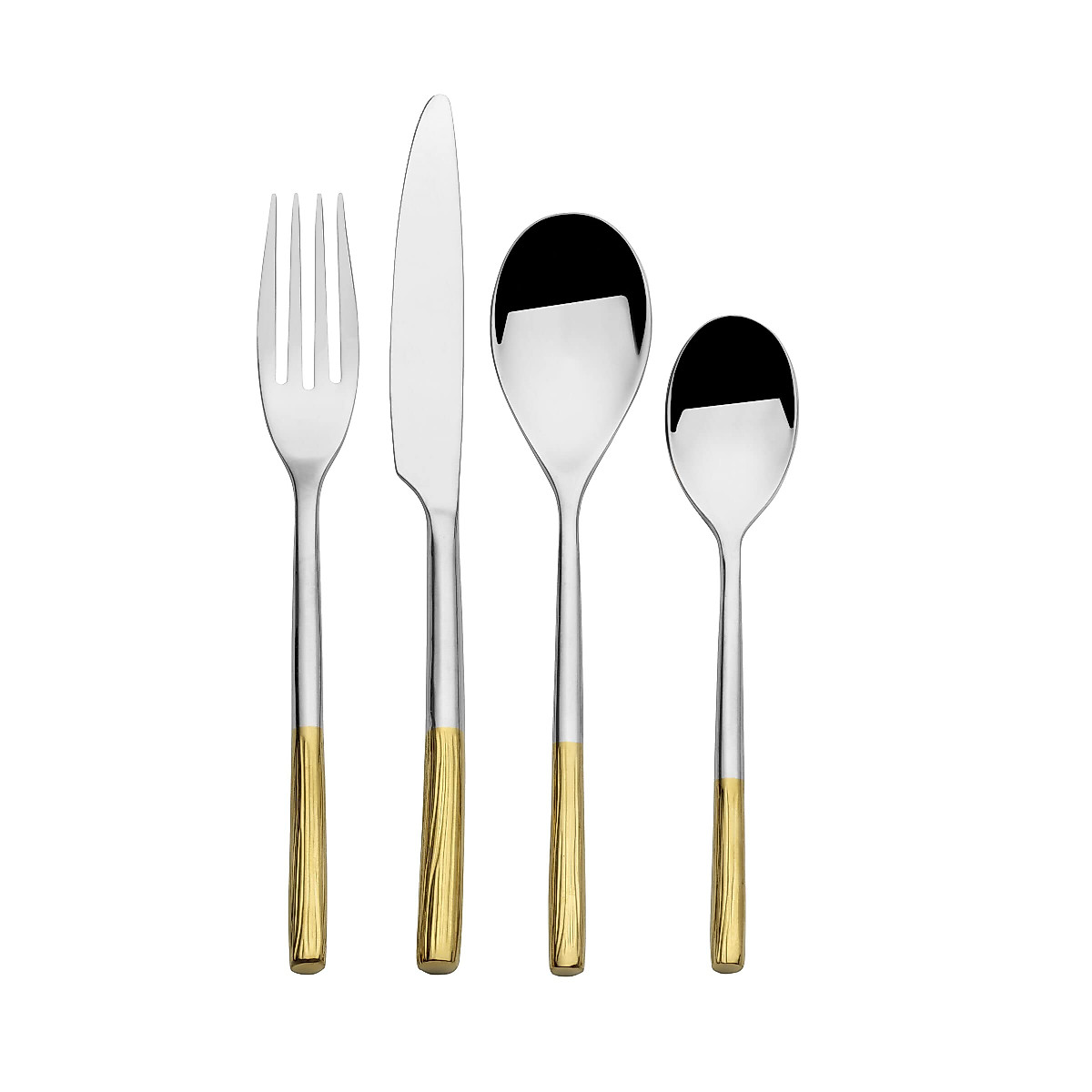 Mikasa Duval Gold Lines 18.0 Forged Stainless Steel 16 Piece Cutlery Set, Service For 4