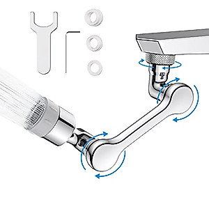 AMIR Universal Rotating Faucet Extender, 1080° Large-Angle Rotating Multifunctional Extension Faucet, Robotic Arm Water Nozzle Faucet Adaptor, Splash Filter Faucet for Bathroom Sink