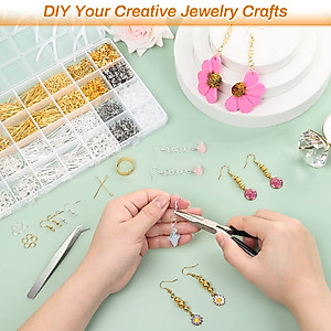 Modacraft 2000Pcs Earring Making Supplies Kit - Hypoallergenic, Includes Hooks, Findings, Posts, Backs, Pins, Jump Rings for Jewelry Making