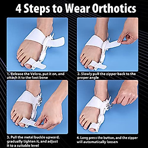 Donnetty Bunion Corrector for Women & Men, Orthopedic Toe Straightener, Adjustable Splint Bunion Pads Day Night Support with Toe Separator for Bunion Relief