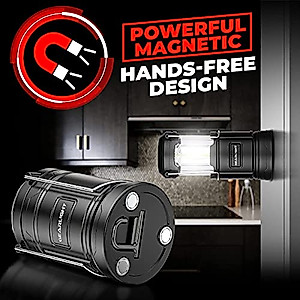 GearLight Camping Lantern - 2 Portable, LED Battery Powered Lamp Lights, Magnetic Base and Foldable Hook for Emergency Use or Camp Sites. Gift for him, for Kids Stocking Stuffer. Christmas Gift.﻿