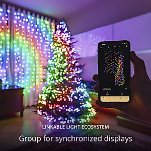 Twinkly Christmas Curtain Lights 210 RGB+W LEDs - App-Controlled, Sync with Music, Indoor & Outdoor Use, Compatible with Google Assistant, Amazon Alexa, Apple HomeKit, Bluetooth & WiFi Connectivity