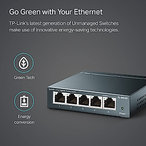 TP-Link 5 Port Gigabit Ethernet Switch and Amazon Basics Cat6 Ethernet Patch Cable Bundle