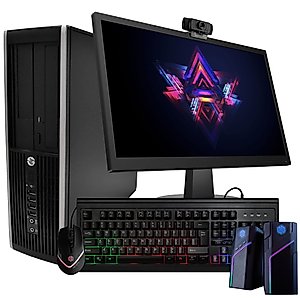 HP ProDesk 6200 Small Desktop Computer (SFF) | Quad Core Intel i5 (3.20GHz) | 8GB DDR3 RAM | 1TB HDD Hard Disk Drive | Windows 10 Pro | 24in Monitor | RGB Mouse, Keyboard + Speakers (Renewed)