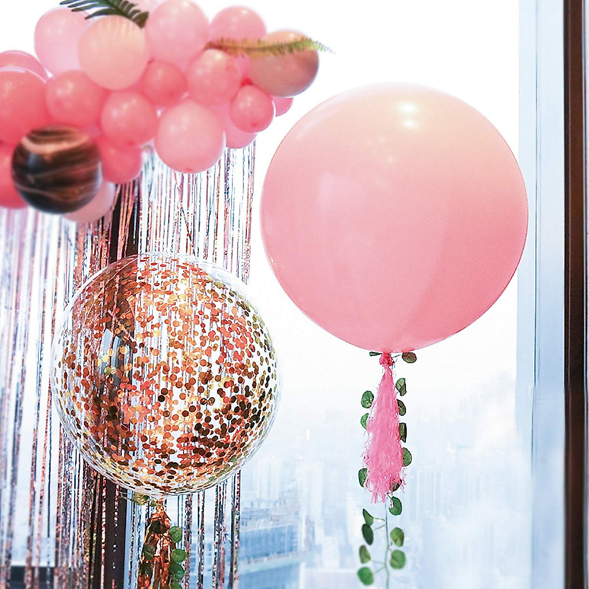 36 inch Light Pink Giant Balloons - Neo LOONS 4 Pcs Light Pink Big Balloons Jumbo Round Balloons for Wedding, Baby Shower, Christmas,Birthday Party and Event Decoration