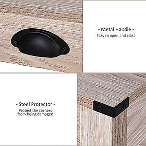 HOMCOM Home Office Computer Desk, Rustic Writing Desk, Farmhouse Workstation with Storage Drawer, X-Frame