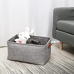 QURTS Large Storage Bins(15.74 x 11.81 7.87 inches), Foldable Fabric Baskets with Handles for Cupboards, Wardrobe, Shelves, Bathroom, Clothes, Toys, Towel (Grey, 3 Pack) Gray 15.6 11.7 7.8 inches