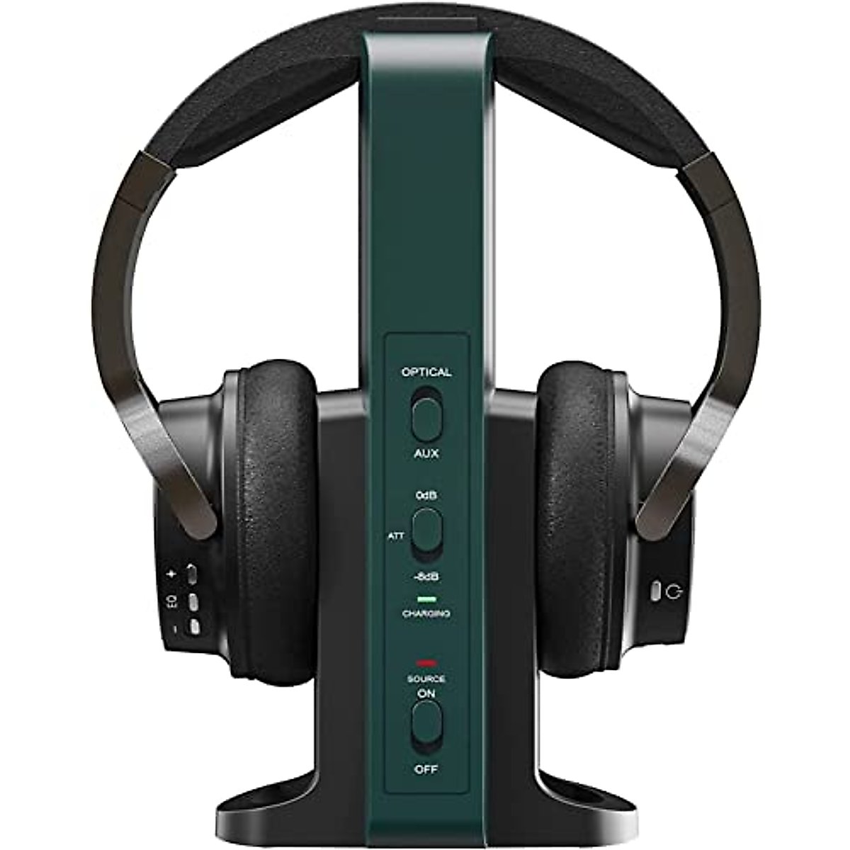 Caymuller Wireless Headphones for TV Watching with 2.4G Digital RF Transmitter Charging Dock Hi-Fi Soft Over-Ear Headset Ideal for Seniors or own Zone, Easy Plug and Play 160ft Range No Audio Delay