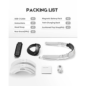 Head Strap with Battery Pack for Quest 2, Dual Replaceable Battery Combo(2x8000mAh) with Charging Dock, Adjustable Design Elite Strap VR Accessories