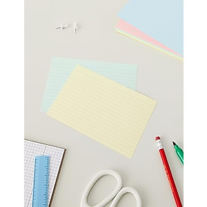 Silvine 6x4" Multi-Coloured Record Cards - Lined with Headline, 100 Cards per Pack. Ref 564AC (152 x 101mm)