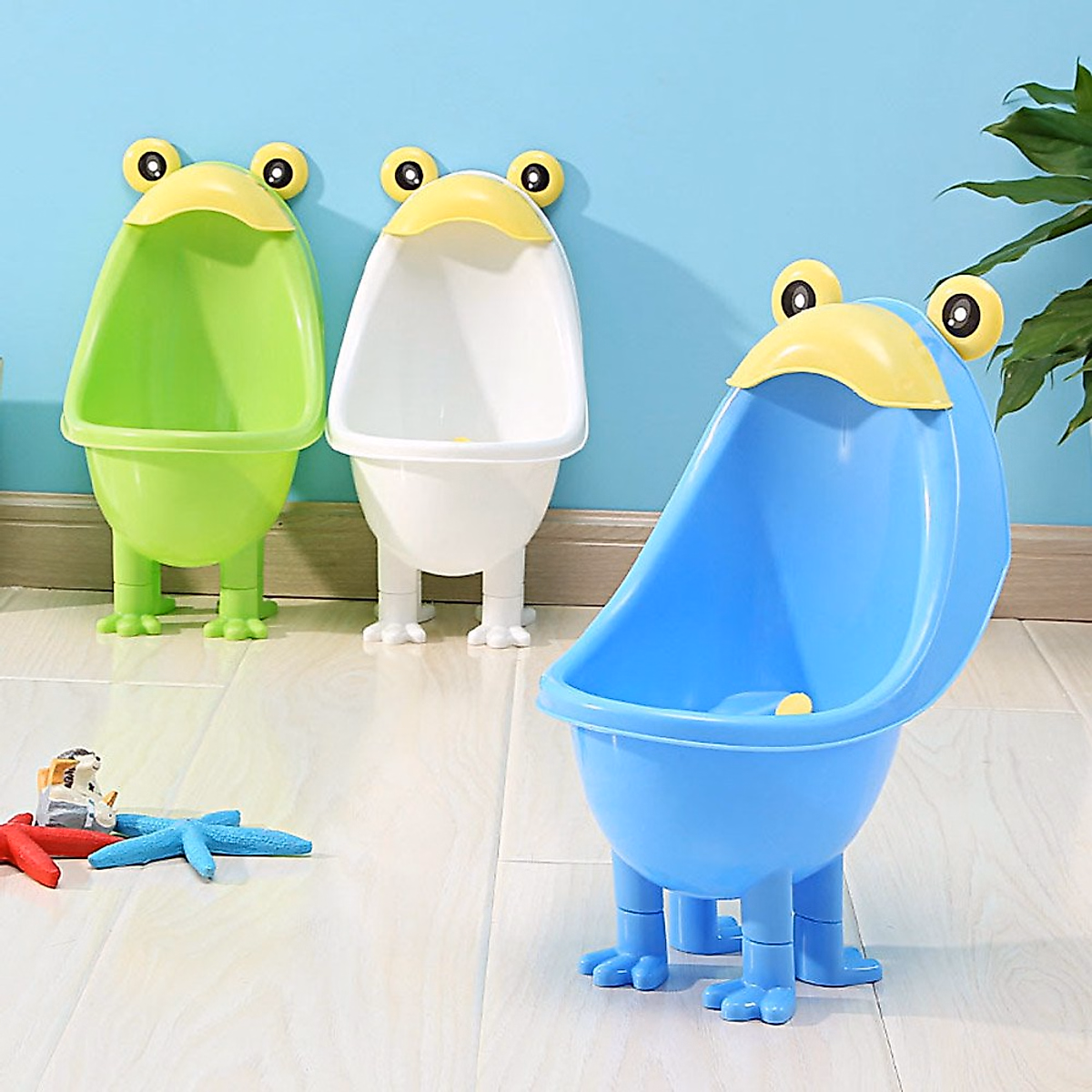 Toyvian Children Boys Potty Toilet Training Urinal with Suction Cup Bathroom Accessories (Blue)