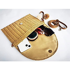 Straw Bag Straw Shoulder Bag Summer Straw Clutch Bags Crossbody Bags for Women