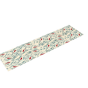 Unique Loom Positano Collection Coastal Modern Bright Colors Fish Beige Runner Rug (3' x 10')