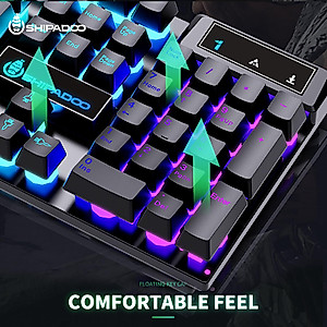 HQDZSZ Wired Gaming Keyboard and MouseUniversal， Keyboard and Mouse Set, USB Interface, Wired Keyboard and Mouse Set, Laptop, Desktop Computer, Office and Home use (Black)