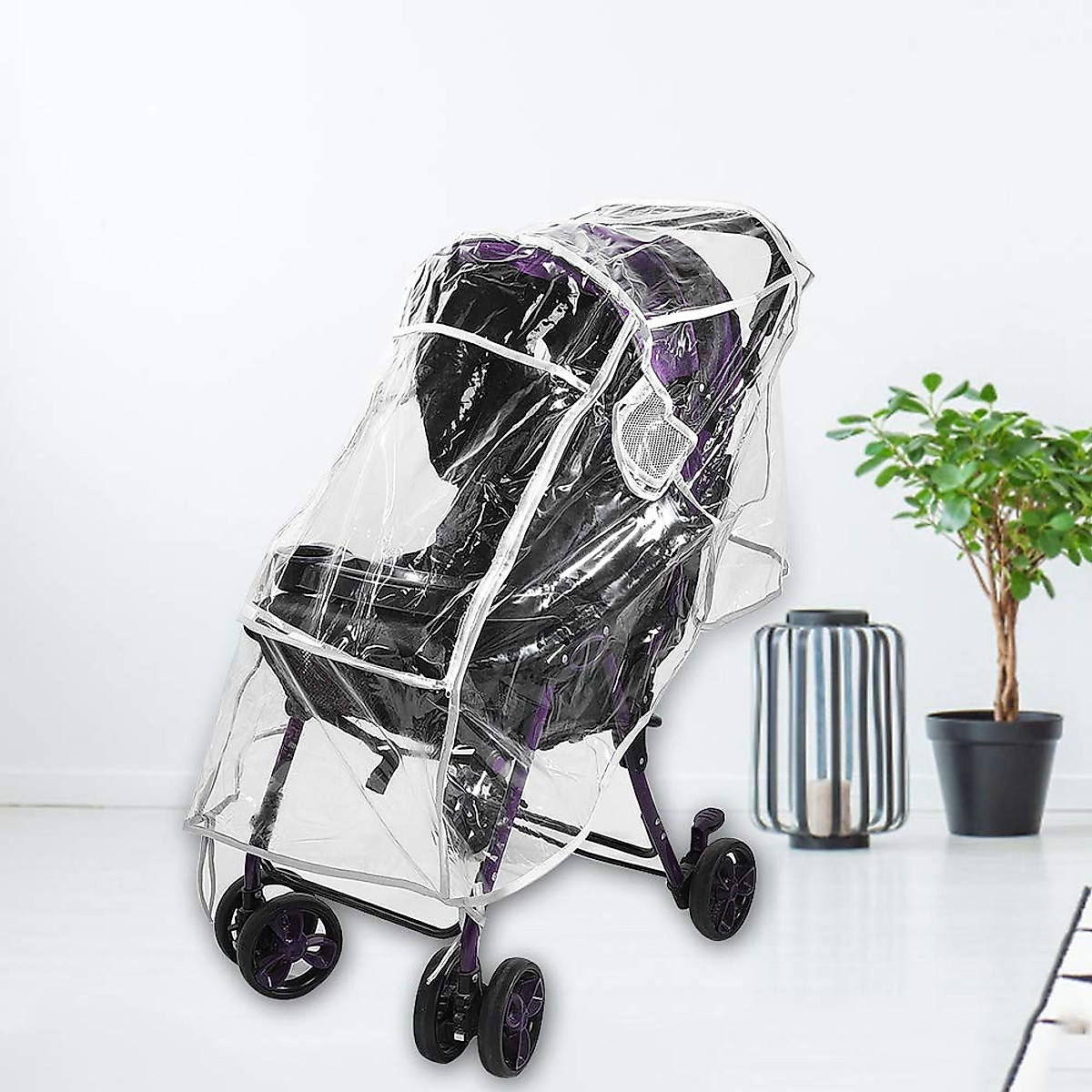 Troller Net, Waterproof All-Round PVC Stroller Rain Cover, Travel for Baby Protection Baby(EVA Half-Open Window rain Cover)