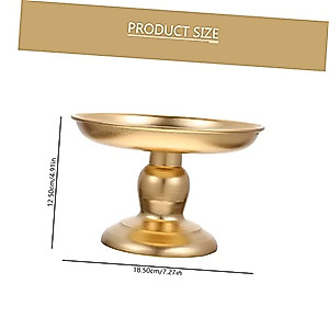 NOLITOY 2pcs Snack Anniversaries Center Tray Display Bowls Cups Plate Dish Decoration Wedding Snacks Salad Metal Plates Pedestal Container Round Trifle for Party Birthday Weddings