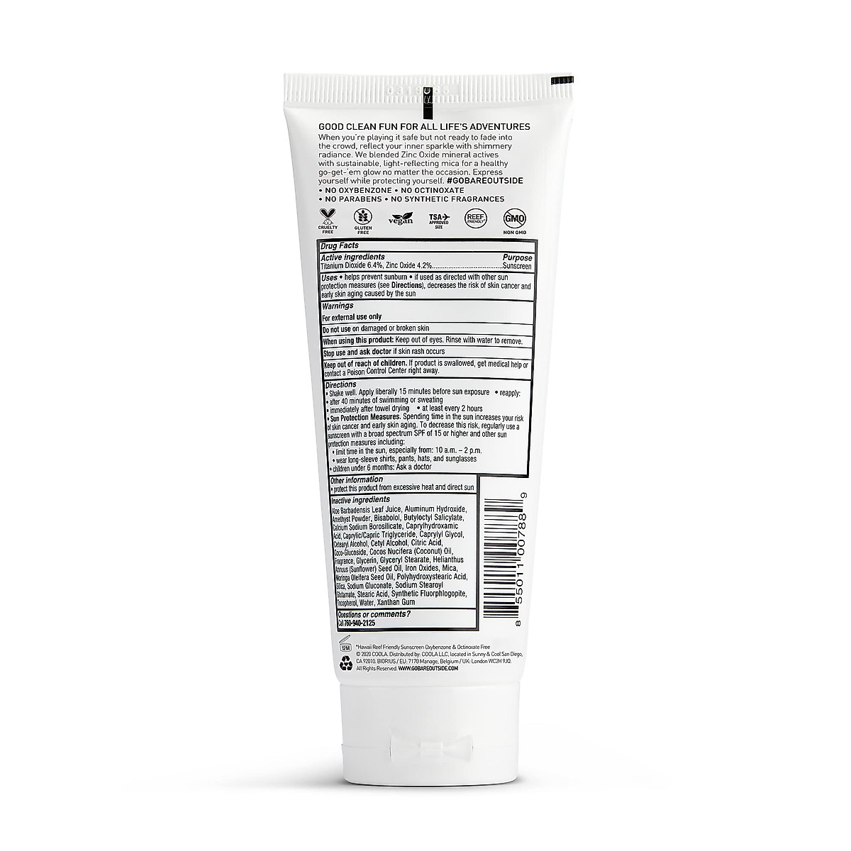 Bare Republic Diamond Dust Shimmer Mineral Sunscreen SPF 30 Sunblock Body Lotion, Free of Chemical Actives, 3.4 Fl Oz