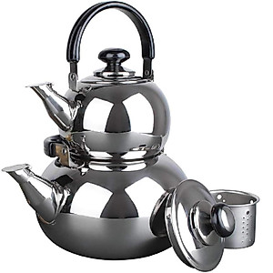 Aramco Double Tea Kettle, 0.8/3L, Stainless Steel