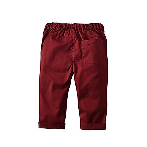 Boys Formal Outfit Suit, Toddler Boys 3Pcs Clothing Set Long Sleeve Bowtie Shirt+Vest+Pants Casual Suit Wine Red 0-4T (Wine Red, 18-24 Months)