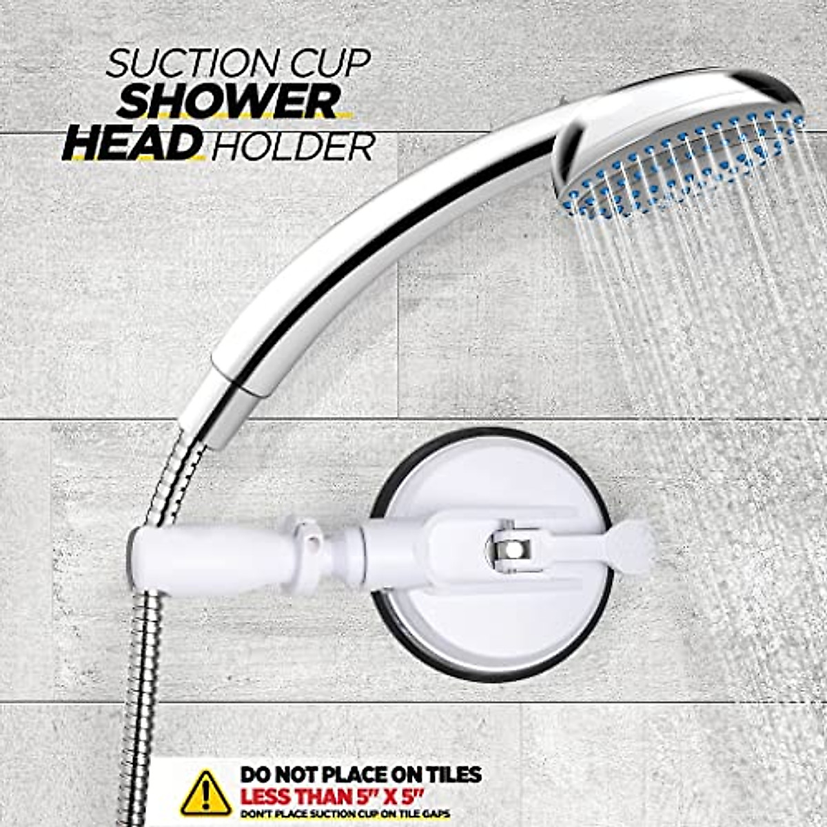 Shower Chair Set of 5 Includes Suction Grab Bar & Suction Cup Shower Head Holder & Back Scrubber & Additional Sponge Tool Free Shower Chair with 8 Adjustable Heights Portable Bath Chair for Elderly