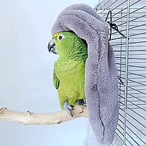 n Comfortable Fleece Bird Blanket for Cage, Cozy Corner for Parrot Cage Warm Bird Bed in Birdcage Cuddle Nest Hanging Bird Toys