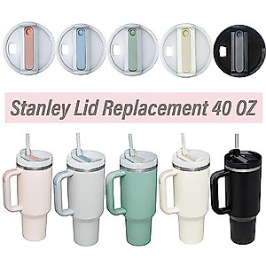 40oz Tumbler Lid for Stanley, Spill Proof Splash Resistant Tumbler Covers,Replacement cover for Stanley Cup Accessory(2 pack) (40oz, Beige)