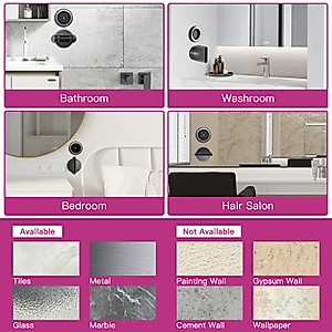 Hair Dryer Attachment Magnetic Holder Compatible with Laifen & Dyson Hair Dryer, Wall Mounted Storage Organizer for Anti-Flight Flyaway & Diffuser Smoothing Nozzle, No Punching, 2 Pack (Black & Gray)