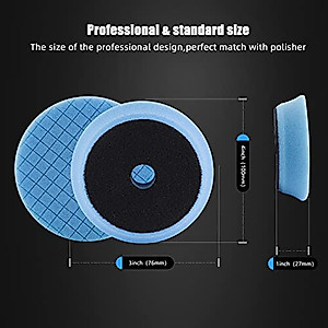Drill polishing kit, Buffing Polishing Pads, SPTA Car Foam Drill 3-Inch Buffing Pad, 11Pcs Polishing Pads Kit,Car Buffer Polisher Kit Drill Buffing Kit for Car Polishing,Waxing,Sealing Glaze