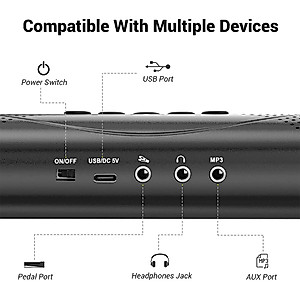 PAXCESS Portable 9 Pad Roll-Up Electronic Drum Set with Realistic Sounds, Foot Pedals, Drumsticks, Built-In Speaker, and Rechargeable Battery