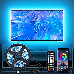 JHXGD LED Lights for TV Led Backlight, 9.8ft RGB Led Strip Lights for TV Lights Behind, USB TV Led Lights Strip for 32-43in TV, Bluetooth APP Remote Control Music Sync TV Backlight for Gaming Room