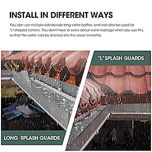 6 Pack Stainless Steel Rainwater Valley Gutter Splash Guard Straight or Bent Style 10 Inch Each, Bright Silver
