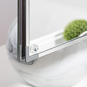 30x26 inch Double Door Medicine Cabinets with Mirror Silver Recessed Aluminum Bathroom Medicine Wall Cabinet 663Silver