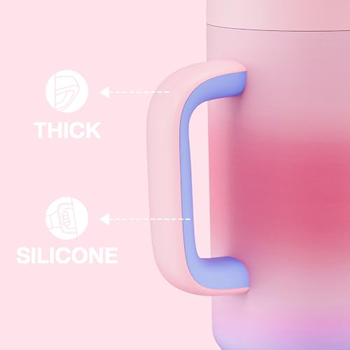 ENCOOL 40 oz Tumbler with Handle and Straw, 100% Leakproof Insulated Tumbler with Lid and Straw, Stainless Steel Travel Mug, Keeps Cold for 34 Hours, Car Cup Holder Friendly (Evening Glow)