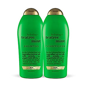 OGX Hydrating + Tea Tree Mint Shampoo & Conditioner, 25.4 Ounce (Set of 2)