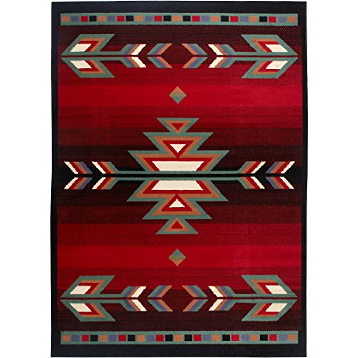 Home Dynamix Sagrada Southwest Area Rug , 7'8" x 10'7" inch , Black/Red/Ivory