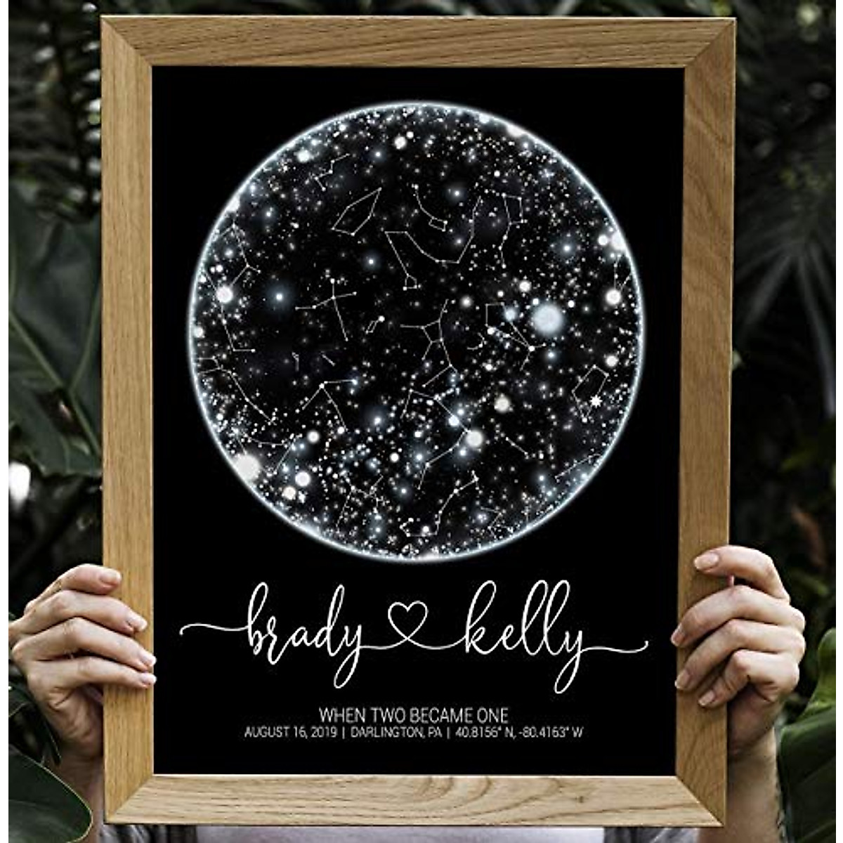 Custom Star Map - Personalized Constellation Map (Print, Multiple Sizes, Night Sky by date Wall Art, Unique Gift - Special Occasion, Wedding Gift, Anniversary Gift, Valentines Day Gift)