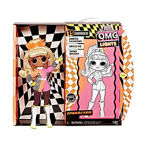 L.O.L. Surprise! O.M.G. Lights Speedster Fashion Doll with 15 Surprises, Multicolor