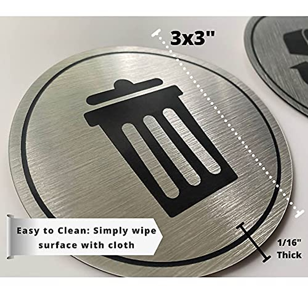 1620Designs Trash Recycle Sticker | Set of 2 Decals | Indoor Outdoor UV Stable & Weatherproof | Stainless Steel Kitchen Pantry Organization
