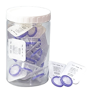 Sterile Syringe Filter PVDF Hydrophobic Filtration 0.22 um Pore Size, 25 mm Membrane Diameter, 20 Pack, Sterile Packed Individually for HPLC Sample Preparation