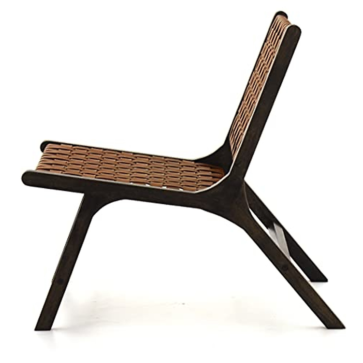 Signature Design by Ashley Fayme Mid Century Modern Leather Accent Chair, Brown & Black