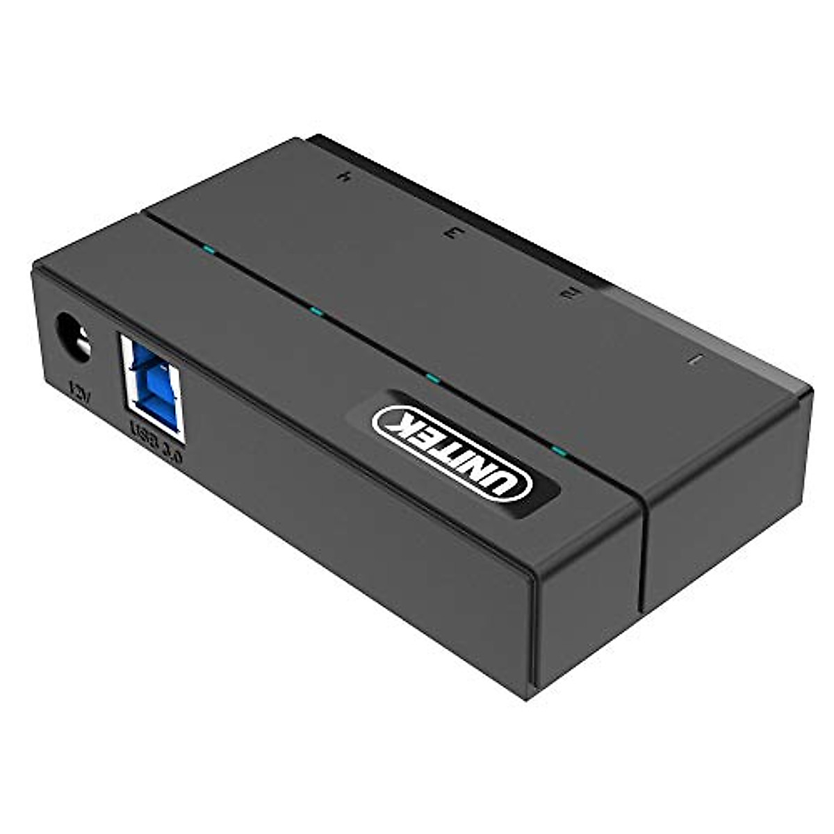 UNITEK Active USB Hub 4 Port 3.0 Gen 1 + Power Supply, SuperSpeed Data Hub Multiport Splitter for PC, Laptop, Keyboard, Mouse, Printer, iOS (Mac) + Windows Compatibility, Plug & Play Black