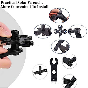 QeeHeng Crimping Tool Kit Compatible with Solar Cable Connector,6 Pairs Solar Panel Connectors, 1 Crimper Tool,2pcs Spanner Wrench