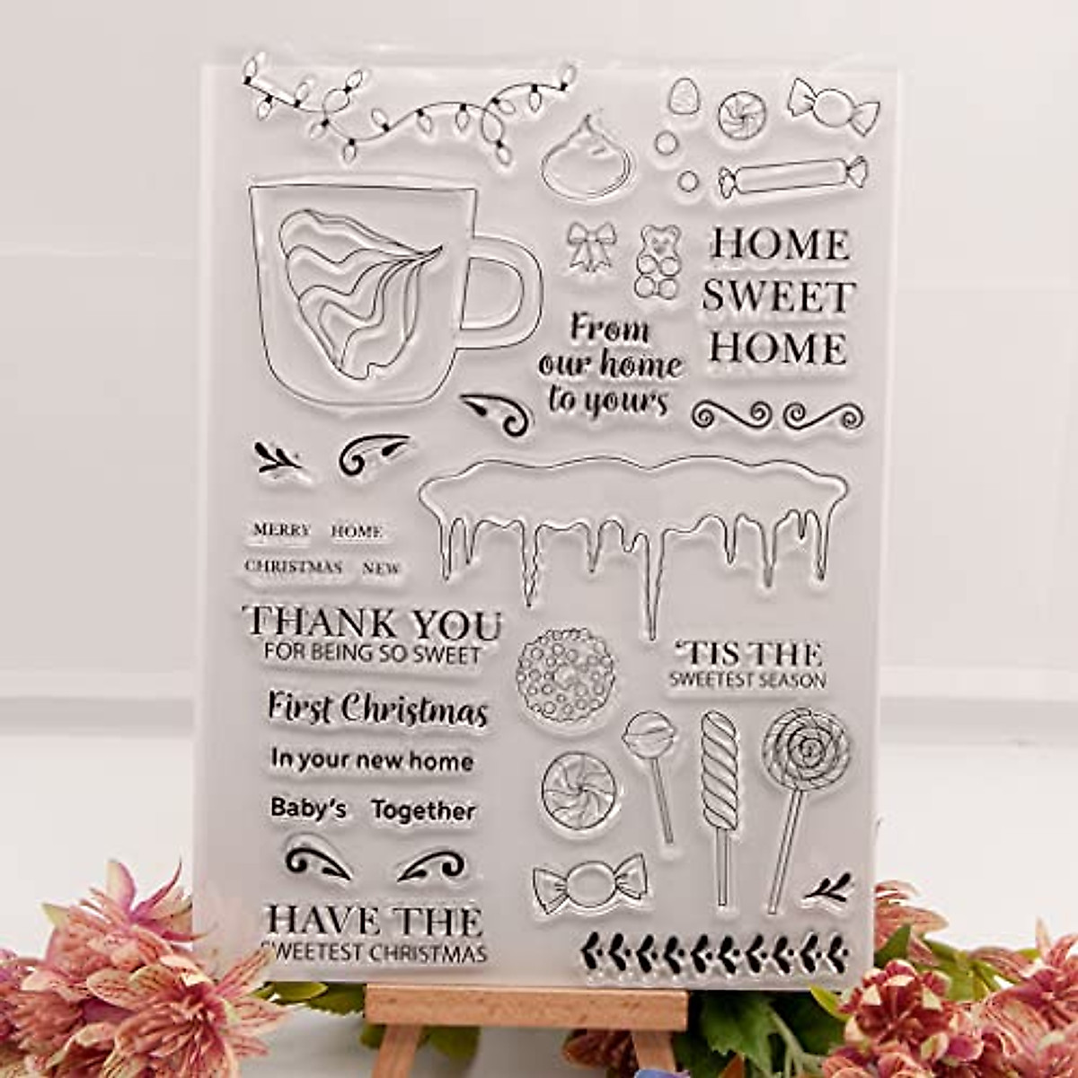 Decorative Transparent Silicone Stamp for Creative Cartoon Rubber Stamp DIY Christmas Birthday Wedding Cards Making Supp Christmas Card Making Stamps for Crafting